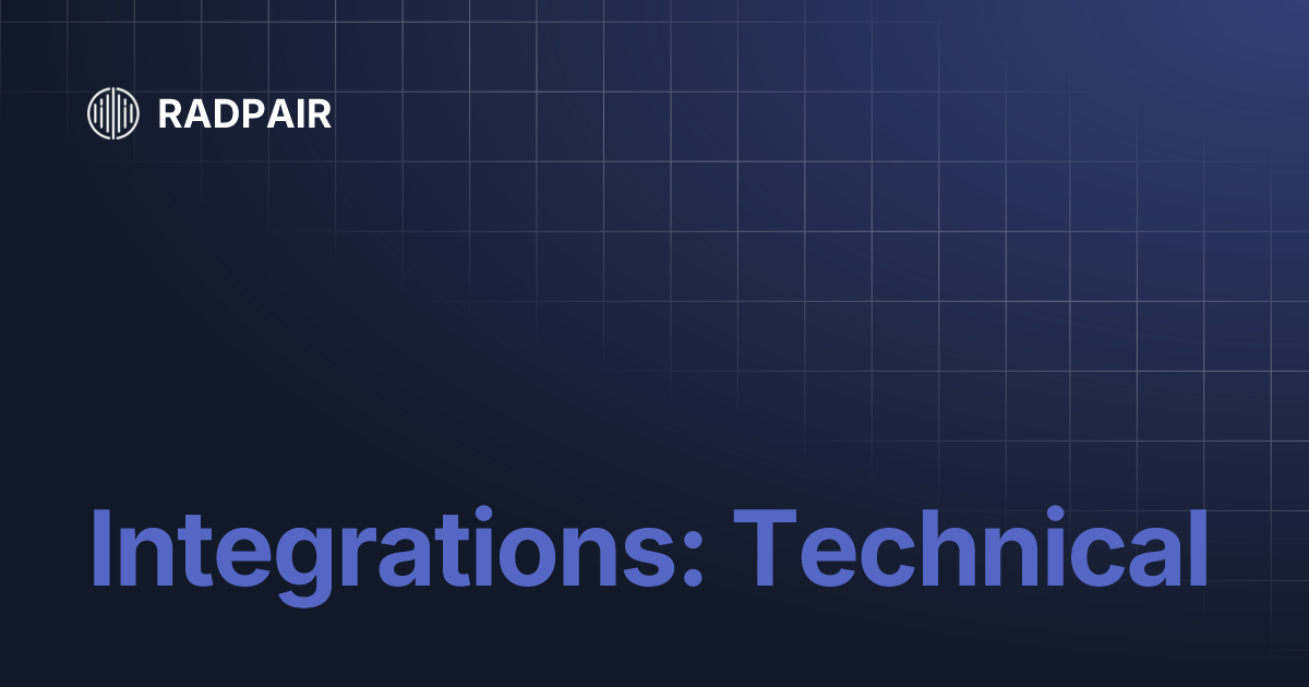 Integrations: Technical | RADPAIR