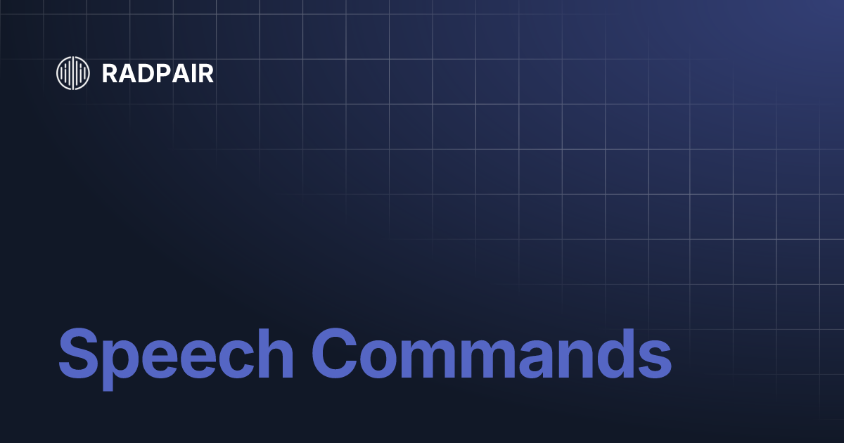 Speech Commands | RADPAIR